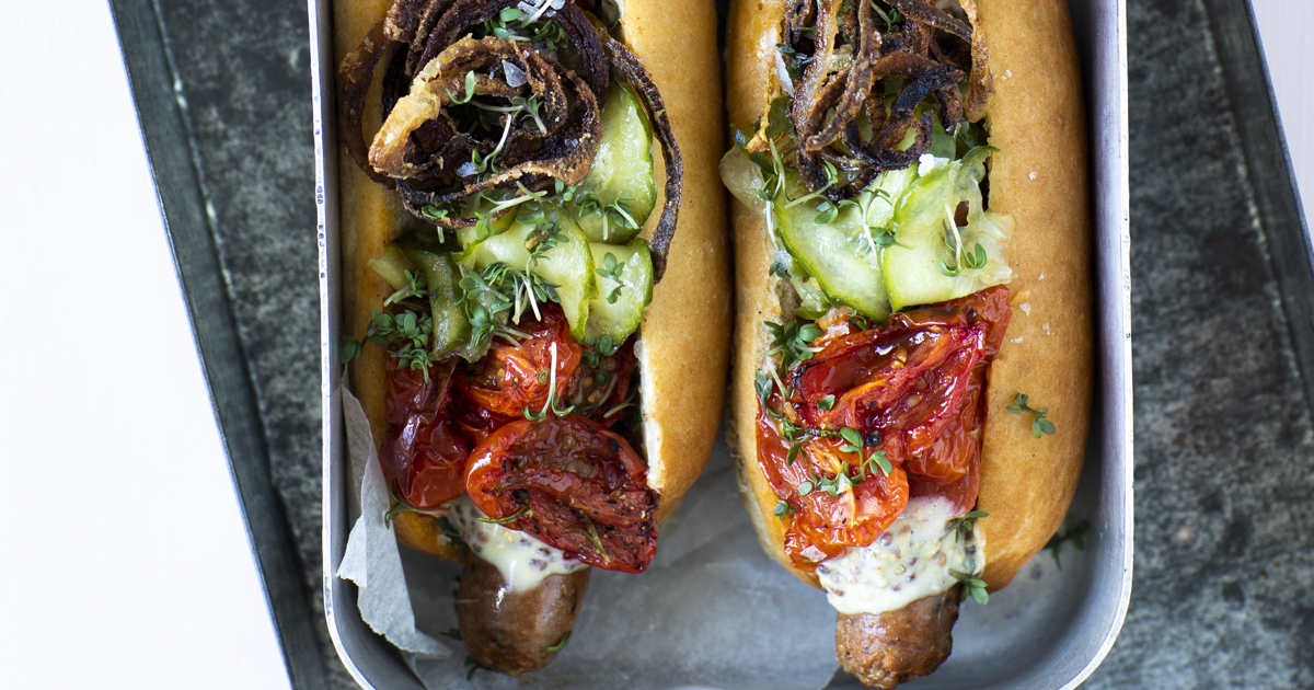 Hjemmelavede hotdogs